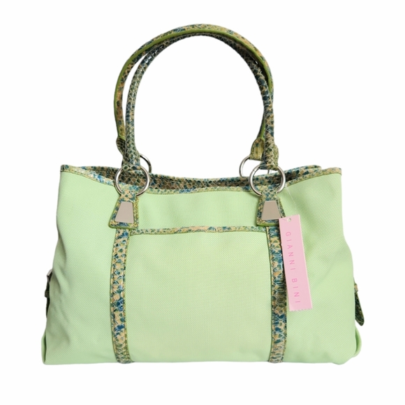 Gianni Bini | Bags | Nwt Gianni Bini Canvas Purse Handbag Leaf Green ...